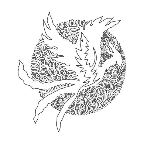 Premium Vector Continuous Curve Line Drawing Of Crested Skull Dinosaurs Abstract Art For Logo