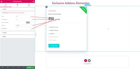 How To Configure And Style Pricing Table Widget With Elementor Exclusive Addons