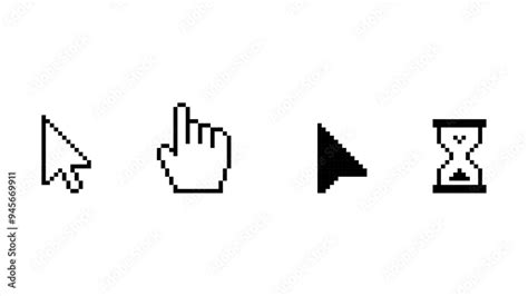 Cursor Icon Set Cursor Pointers Mouse Click Cursor Arrow Hourglass