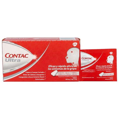 Contac Ultra 500 Mg 50 Mg 2 Mg Caja Con 12 Tabletas