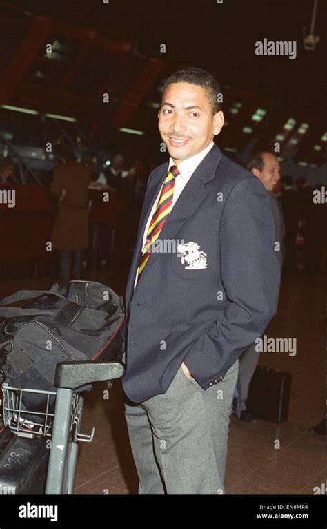 Lancashire And England Cricketer Phil Defreitas At London Airport 10th December 1990 Stock