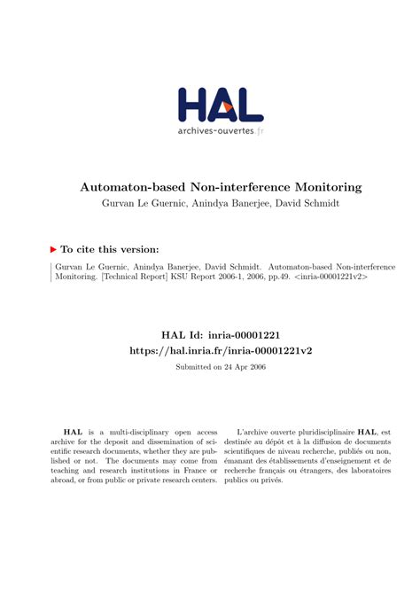 pdf automaton based non interference monitoring