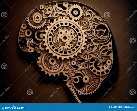 Stylised Representation Of A Brain With Gears Or Cogs Ai Generated Stock Image Cartoondealer