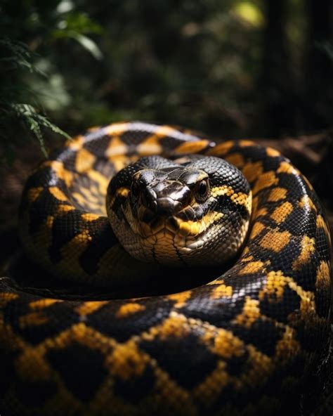 Premium Ai Image A Large Python With A Mesmerizing Pattern Waits For