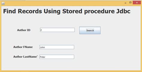 Jdbc Example For Calling Stored Procedures Gui Tutusfunny