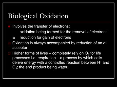 Ppt Biological Oxidation Powerpoint Presentation Id