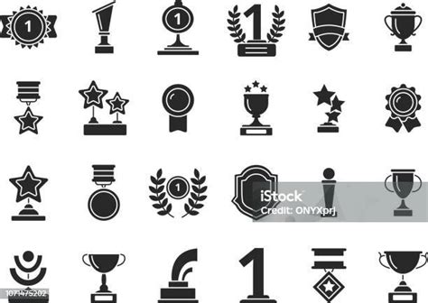 우승자 트로피 아이콘입니다 컵 상 리본 메달 벡터 검은 실루엣 절연 Championship에 대한 스톡 벡터 아트 및 기타 이미지 Championship 개념 검은색