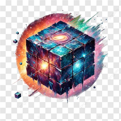 A Rubik S Cube With Cosmic Galaxy Pattern On Starry Space Background Rubik S Cube Cosmic