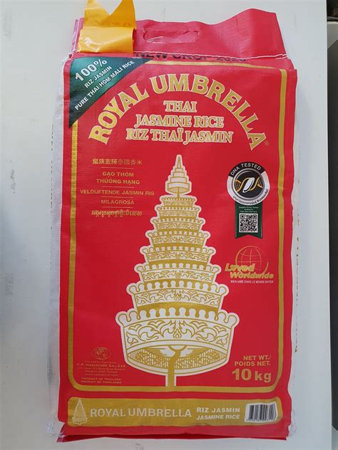 Royal Umbrella Jasmine Thai Hom Mali Rice 10kg Gogembira