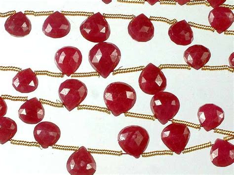 Faceted Ruby Briolette Exotic India Art