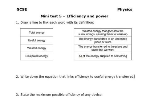 AQA GCSE Physics Mini Tests Retrieval Practice Interleaving End Of Topic Paper One