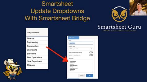 Smartsheet Bridge Update Dropdown List Columns Tutorial Youtube