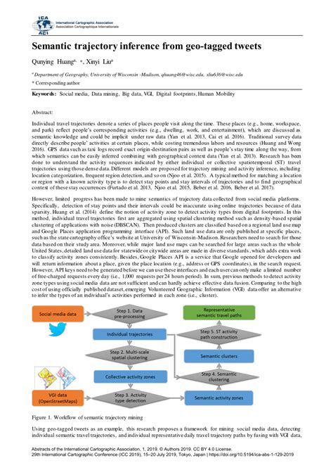 Pdf Semantic Trajectory Inference From Geo Tagged Tweets