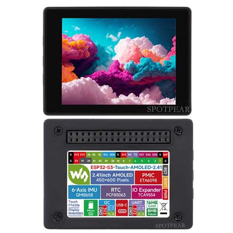 esp32 s3 development board 2 41 inch amoled display 600x450 touchscreen