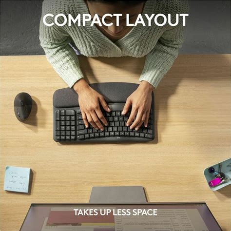 Logitech Wave Keys For Business Ergonomic Keyboard Wireless Connectivity Bluetooth 51