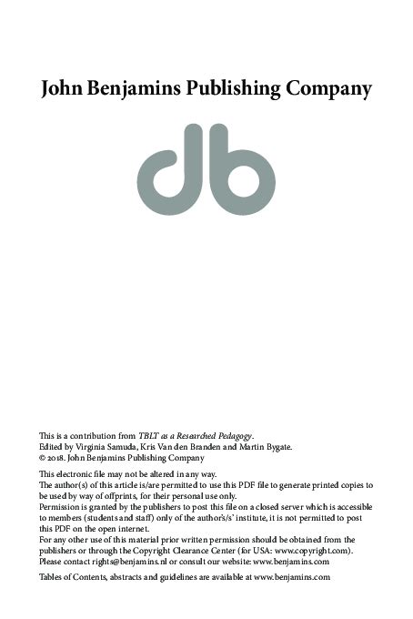 Pdf Chapter 6 Task Based Language Teaching