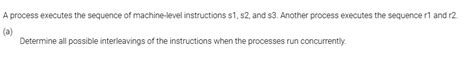 A Process Executes The Sequence Of Machine Level Instructions S1 S2