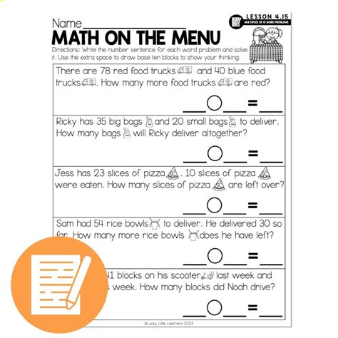 Lucky To Learn Math 1st Grade Lesson 415 Word Problems With Multiples Of Ten