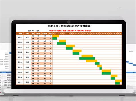 创意公司企业日常办公计划与实际进度对比表excel表格 Ppt设计师01 站酷zcool