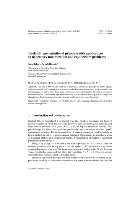 Pdf Ekeland Type Variational Principle With Applications To Nonconvex Minimization And