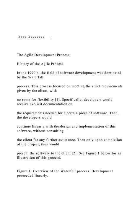 Xxxx Xxxxxxxx 1 The Agile Development Process Docx