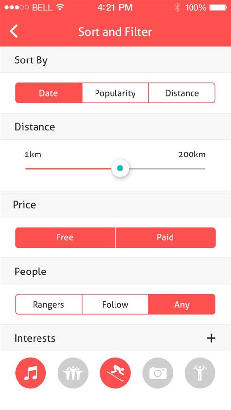App Interface Design App Ui Design Filters