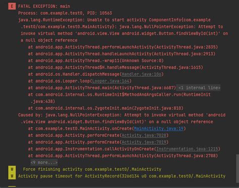 Android Problem Running The Program Findviewbyid Error Stack Overflow