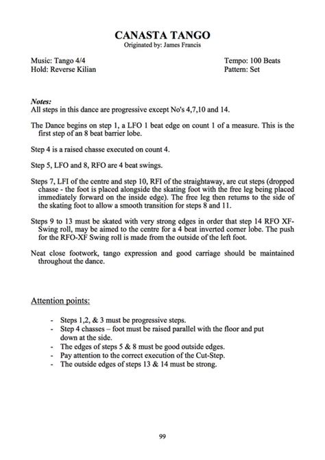 Canasta Tango Skate Dance Diagrams And Tools