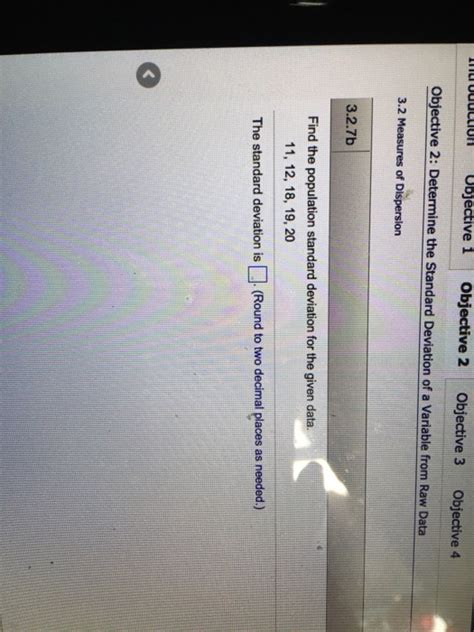 Solved Determine The Standard Deviation Of A Variable From Chegg Com