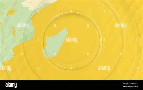 Abstract Map Of Mauritius And Surrounding Regions With Circular