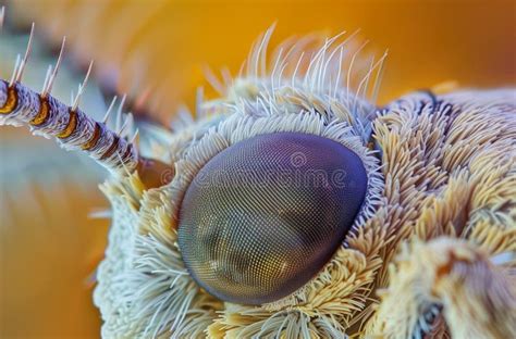 Ai Generated Illustration Of A Close Up Of A Bug Head With Open Eyes Against A Brown Backdrop