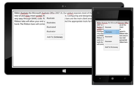 UWP Spell Checker Control Syncfusion