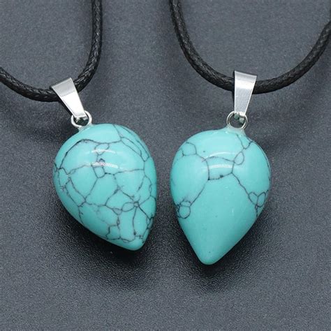 Купить Натуральный камень Ожерелье Капля Форма Кулон Кристалл Роза Кварц Аметист Содалит Опал