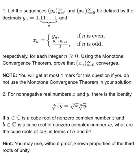 Solved Let The Sequences Yn N And Xn N Be Defined Chegg