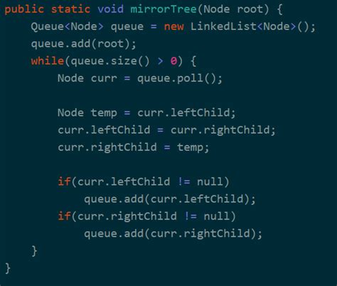 tree data structure mirror tree of a binary tree iterative java