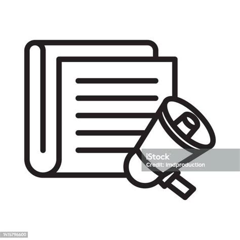 라우드 스피커 또는 메가폰 개요 아이콘입니다 메가폰 발표 벡터 일러스트 레이 션 0명에 대한 스톡 벡터 아트 및 기타 이미지 0명 경계 표지 디자인 Istock