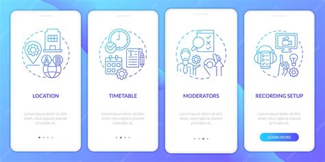 Premium Vector Usability Testing Session Logistics Blue Gradient Onboarding Mobile App Screen
