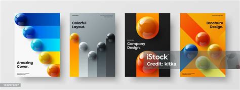 다채로운 플래카드 디자인 벡터 템플릿 구성 신선한 3d 구 회사 커버 일러스트 번들 A4 용지에 대한 스톡 벡터 아트 및 기타 이미지 A4 용지 개체 그룹 고급