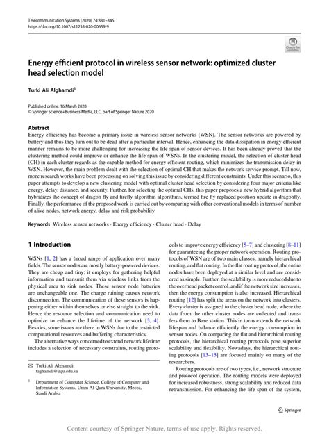Energy Efficient Protocol In Wireless Sensor Network Optimized Cluster Head Selection Model