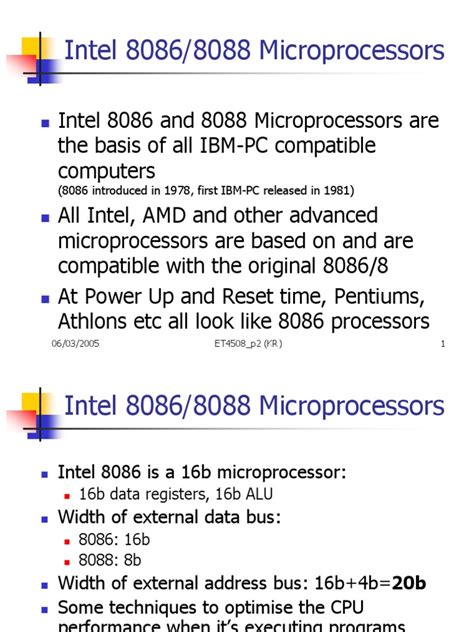8086 8088 Microprocessor Instruction Set Central Processing Unit