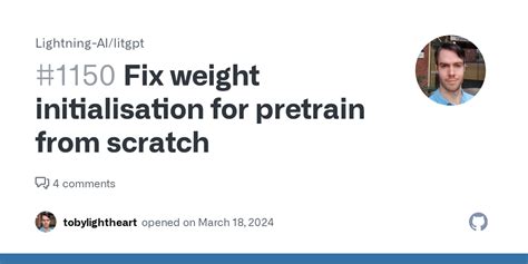 fix weight initialisation for pretrain from scratch · issue 1150