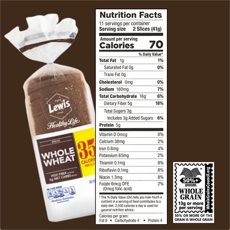 Whole Wheat Bread Nutrition Label Allergy Alert Fred Meyer Stores