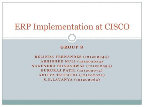 Cisco System Inc Implementing Erp Docx
