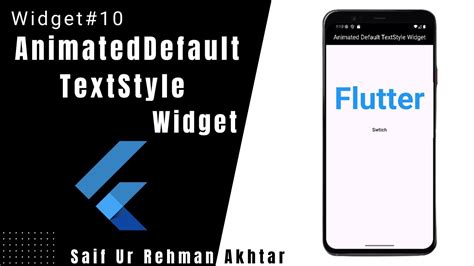 Flutter Animateddefaulttextstyle Explained Flutter Animation Tutorial
