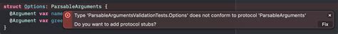 Parsablearguments Type Unexpectedly Doesnt Conform Due To Missing Initialiser · Issue 206