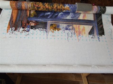 Этап процесса вышивки «окно в небо Химера Вышивка крестом