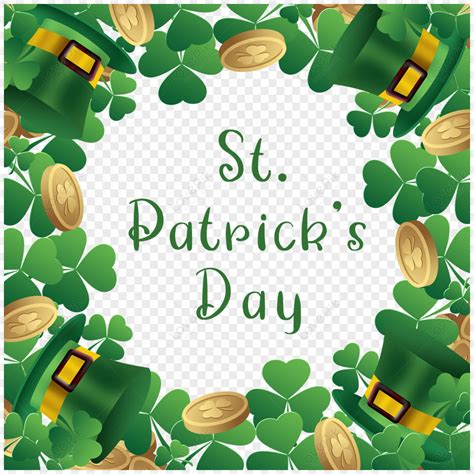 토끼풀 성 패트릭의 날 테두리 일러스트 돈모자행진 Png 일러스트 무료 다운로드 Lovepik