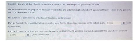Solved Suppose I Give You A List Of Problems To Study Chegg
