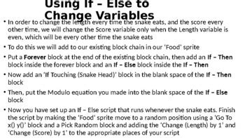Block Coding Snake Game Powerpoint Part 2 By Roger Quinn TPT