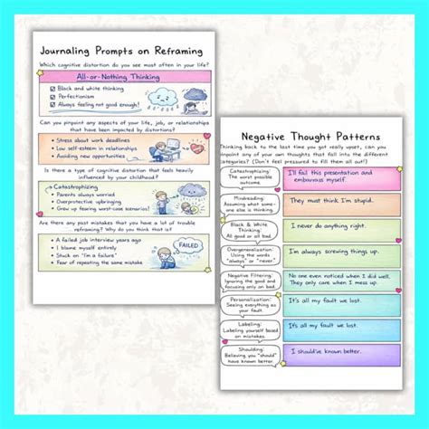 Reframing Negative Thoughts Workbook Cbt Sel Coping Skills Activities